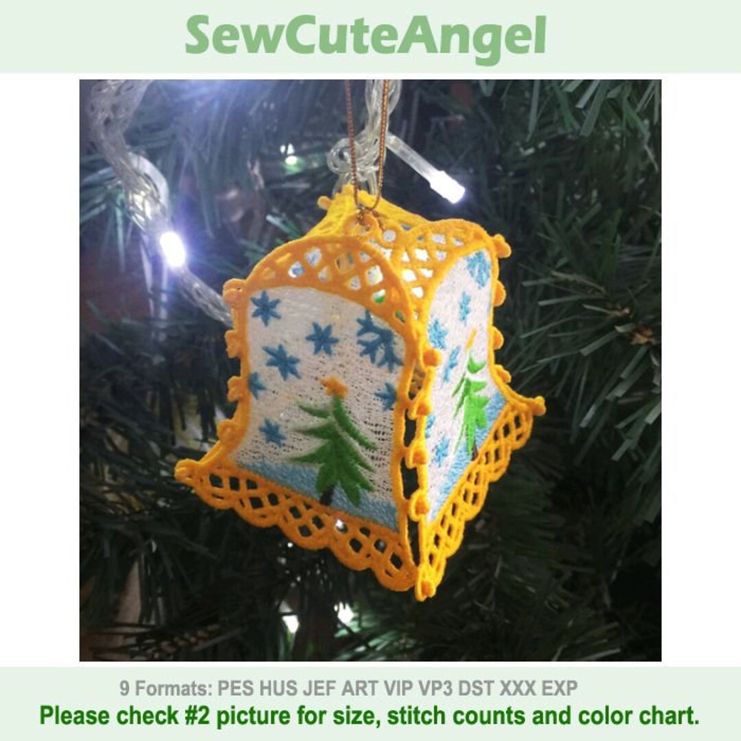 3D FSL Christmas Bell Christmas Tree Machine Embroidery Designs Instant ...