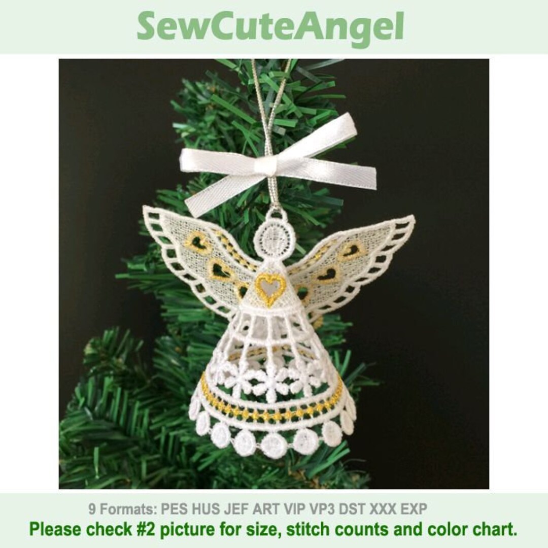 3D FSL Angel - Machine Embroidery Designs Instant Download 5x7 Hoop ...