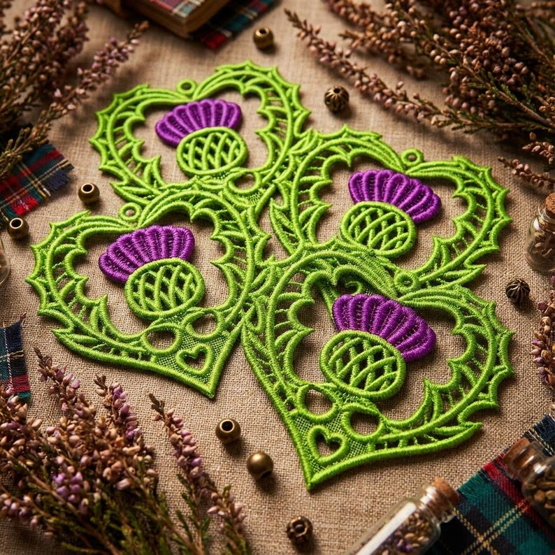 FSL Thistle Heart, Royal Thistle - Free Standing Lace Machine ...