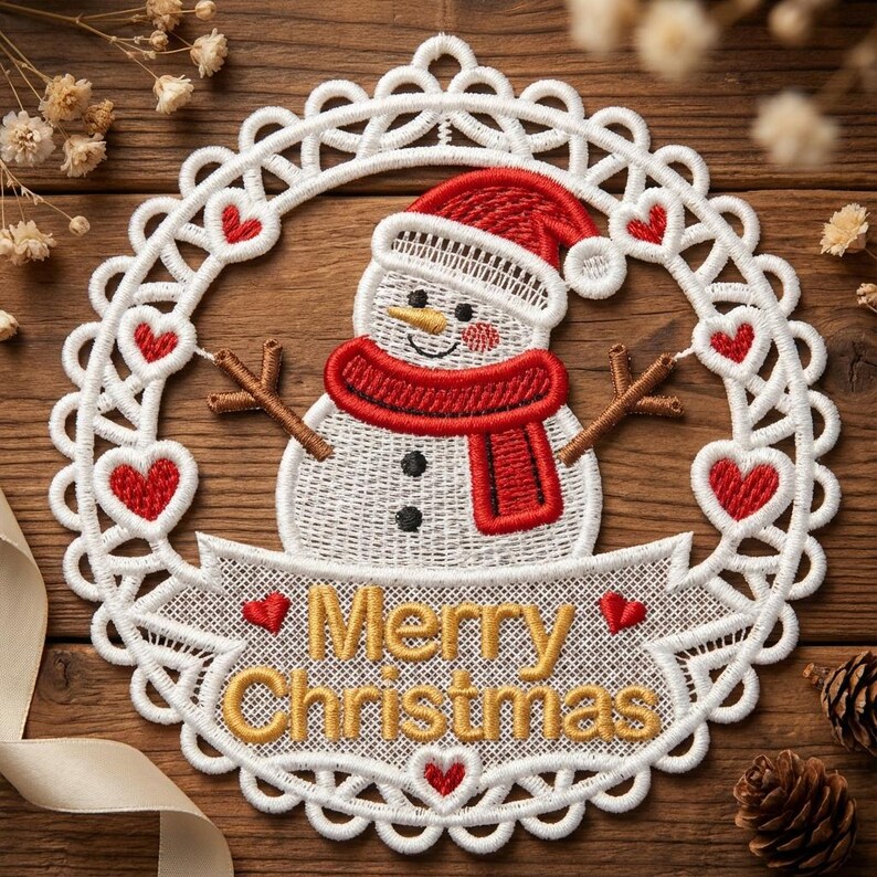 FSL Snowman Wreath, Winter Wonderland, Frosty Frie - Free Standing Lace ...