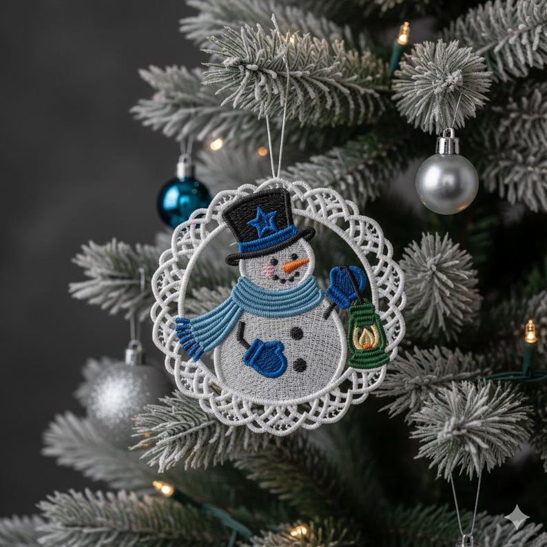 FSL Snowman - Free Standing Lace Machine Embroidery Designs Instant ...