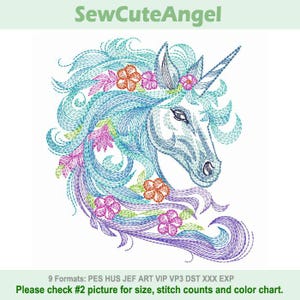 Unicorn Fantasy, Floral Beauty, Magical Flowered Creature - Machine ...