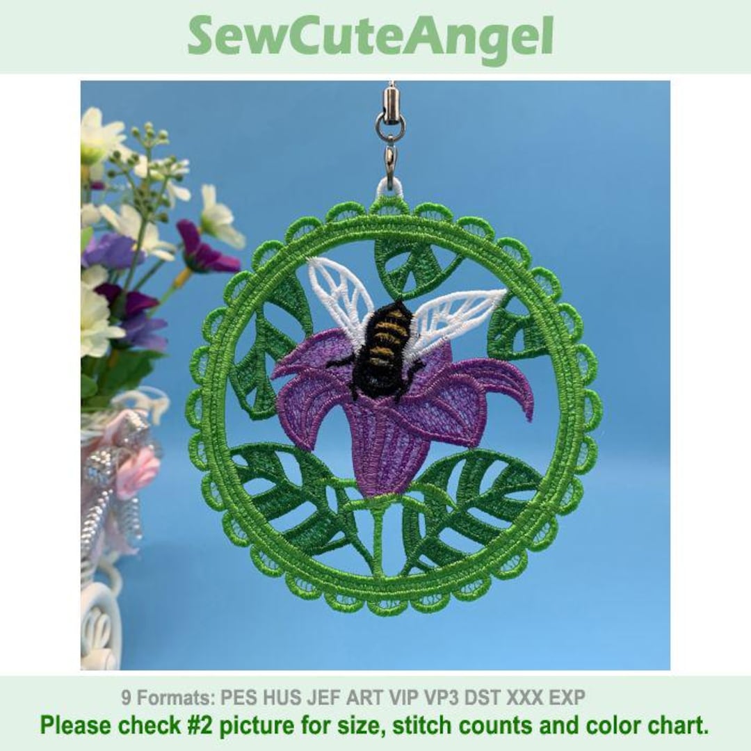 FSL Bee, Purple Bloom, Bee Haven, Nature's Beauty - Free Standing Lace ...