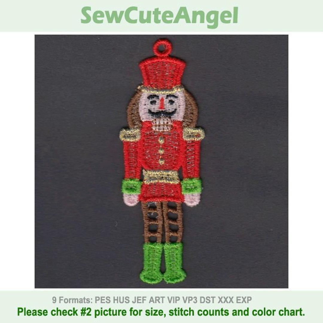 FSL Golden Christmas Nutcracker - Free Standing Lace Machine Embroidery ...