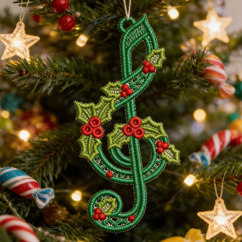 FSL Holly Treble Clef - Free Standing Lace Machine Embroidery Designs ...