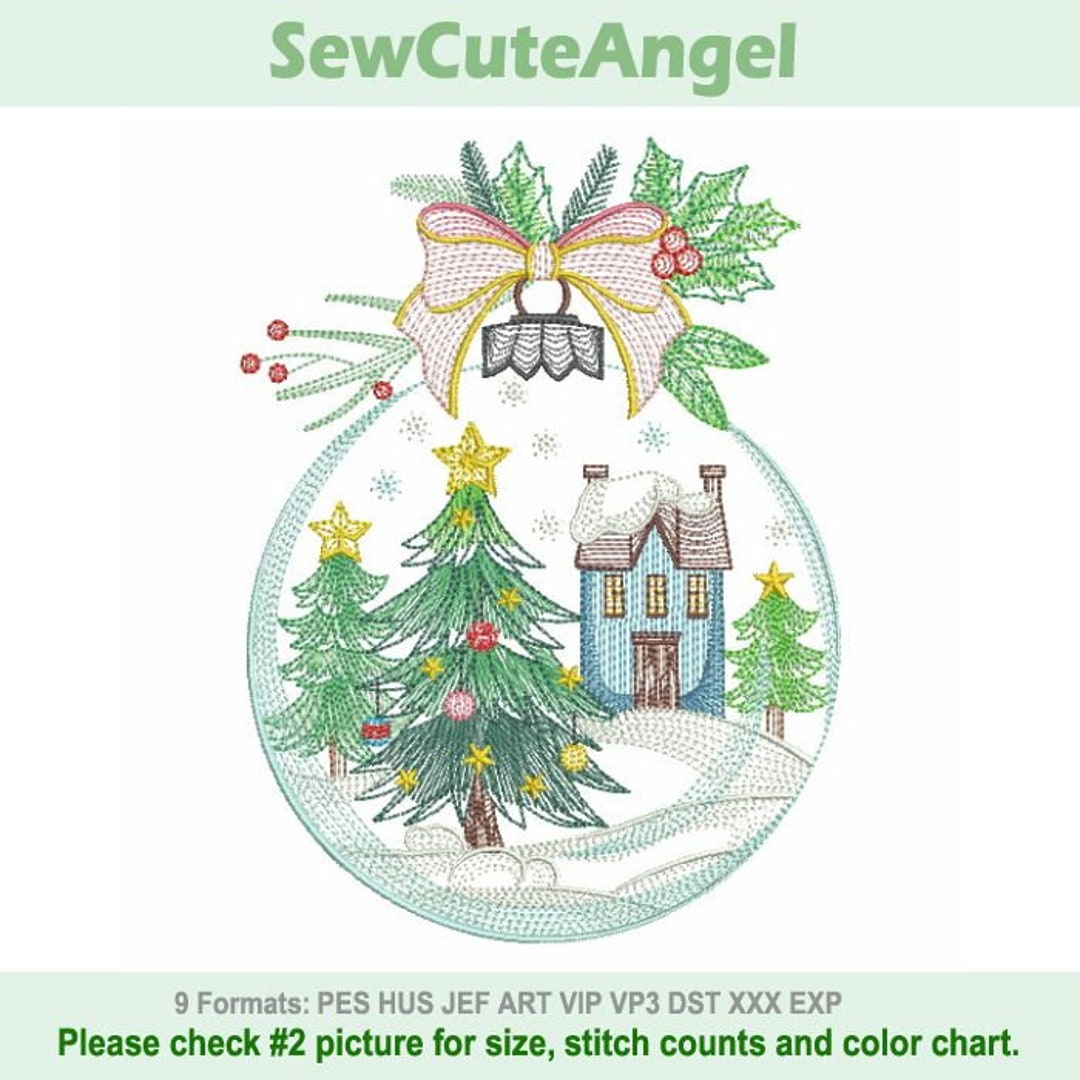 Christmas Snowglobe Machine Embroidery Designs Instant Download 5x5 6x6 ...