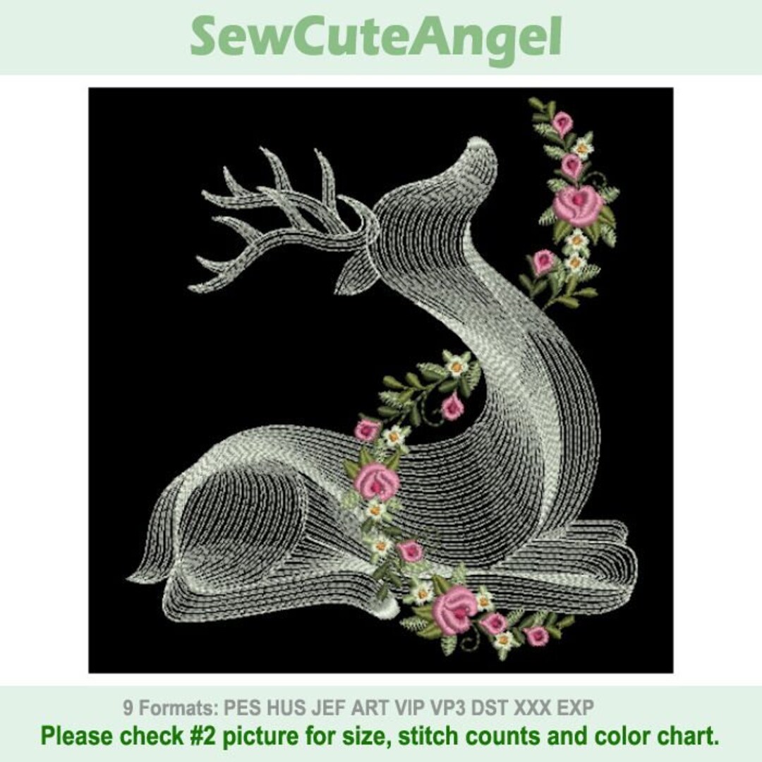The Beauty of Whitework - Deer - Machine Embroidery Designs Instant ...