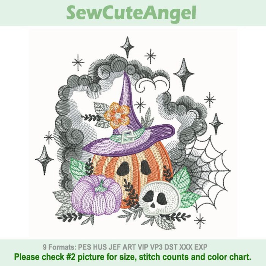 Happy Halloween Machine Embroidery Designs Instant Download 5x5 6x6 8x8 ...