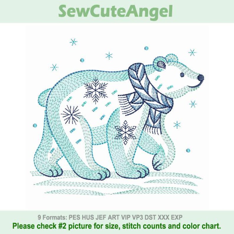 Snowy Bear, Arctic Chill, Cozy Winter - Machine Embroidery Designs ...