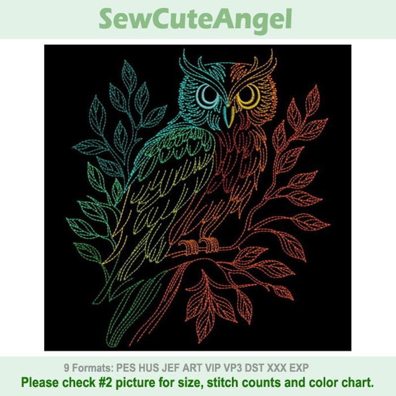 Owl Forest Embroidery - Etsy