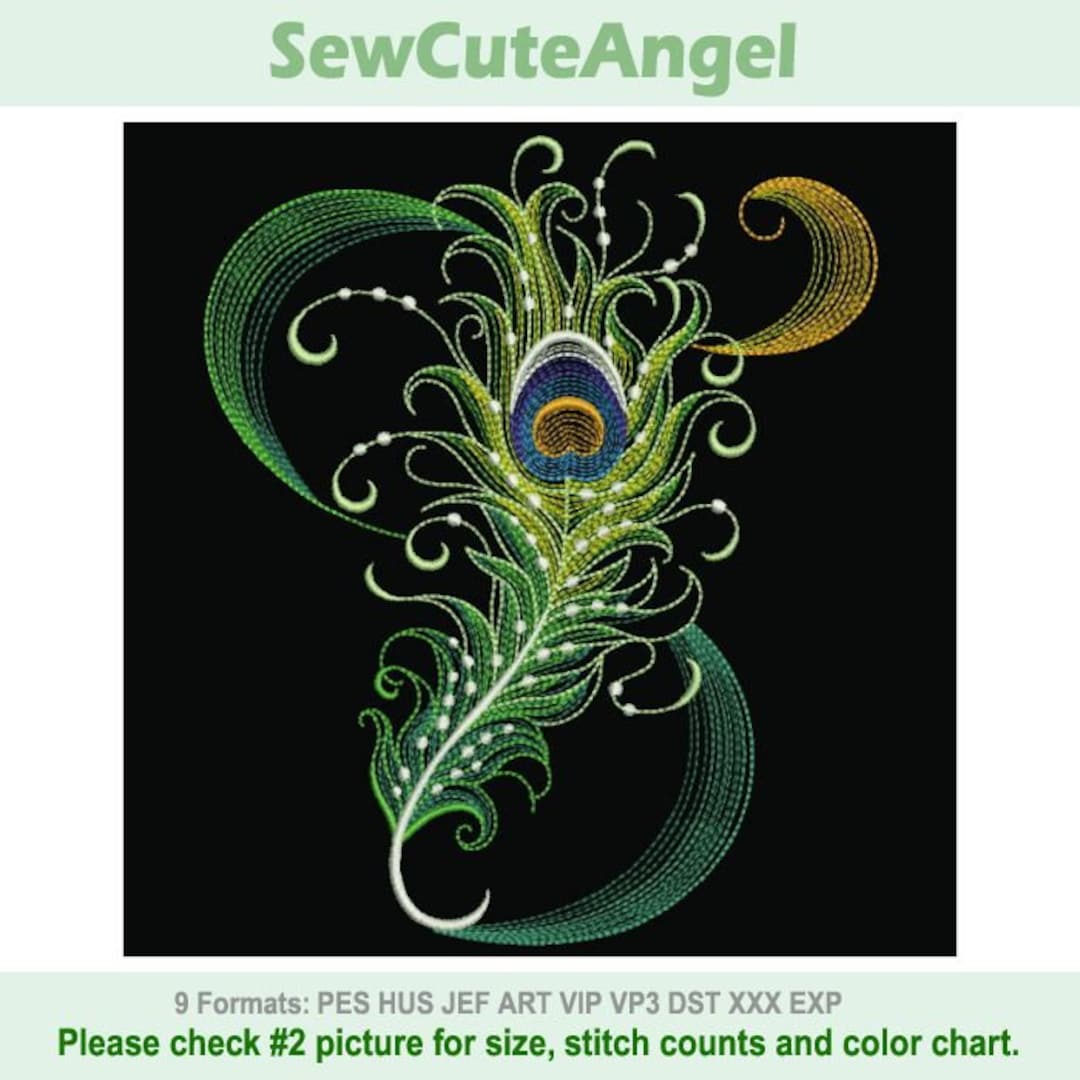 Fancy Feathers - Machine Embroidery Designs Instant Download 5x5 6x6 ...