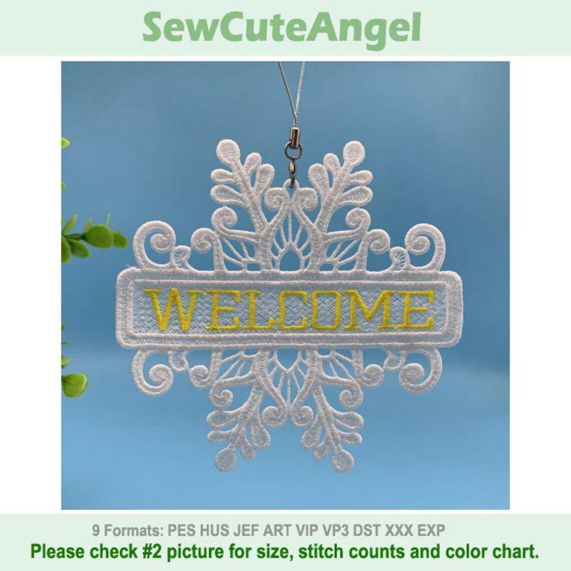 FSL Welcome, Tree Hanging, Nature Greeting - Free Standing Lace Machine ...