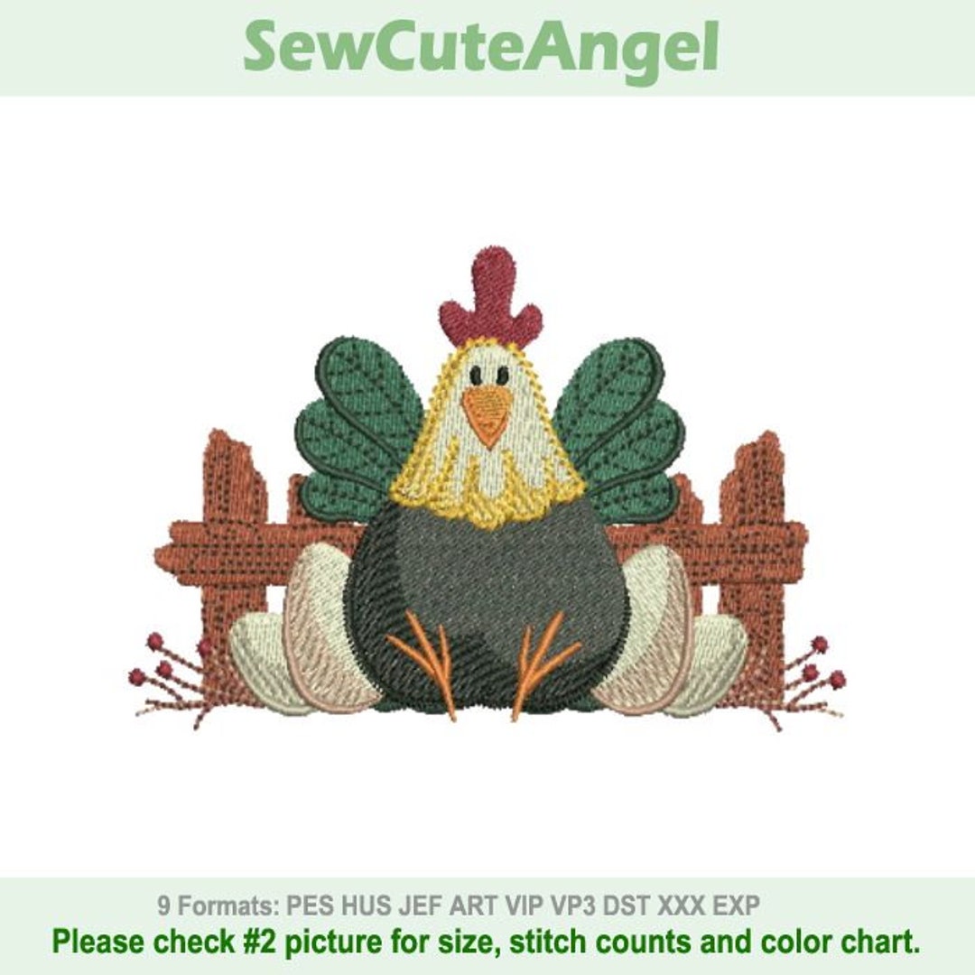 Country Medley Chicken - Machine Embroidery Designs Instant Download ...