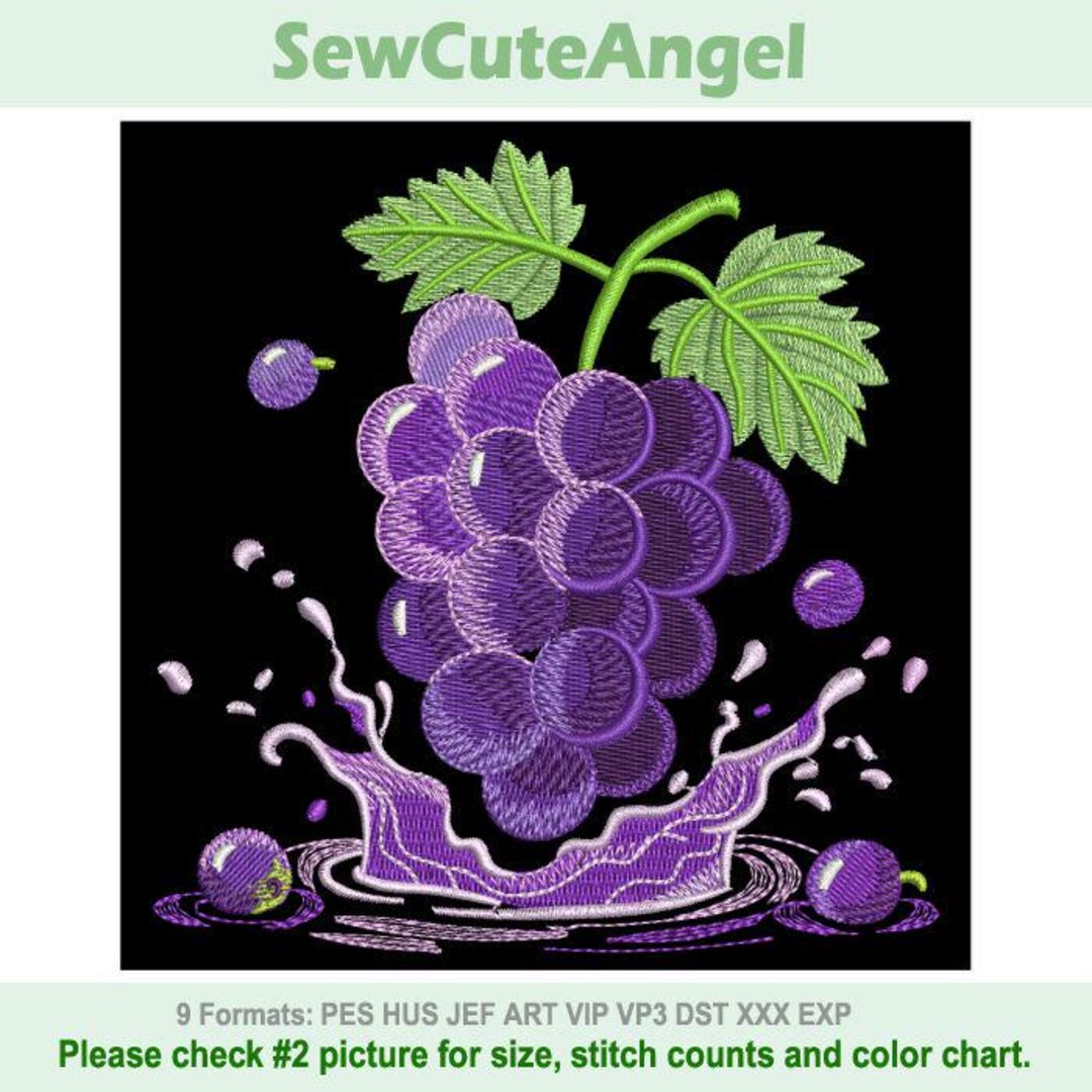 Purple Grapes Splash, Grapevine Beauty, Fresh Grape Harvest - Machine ...