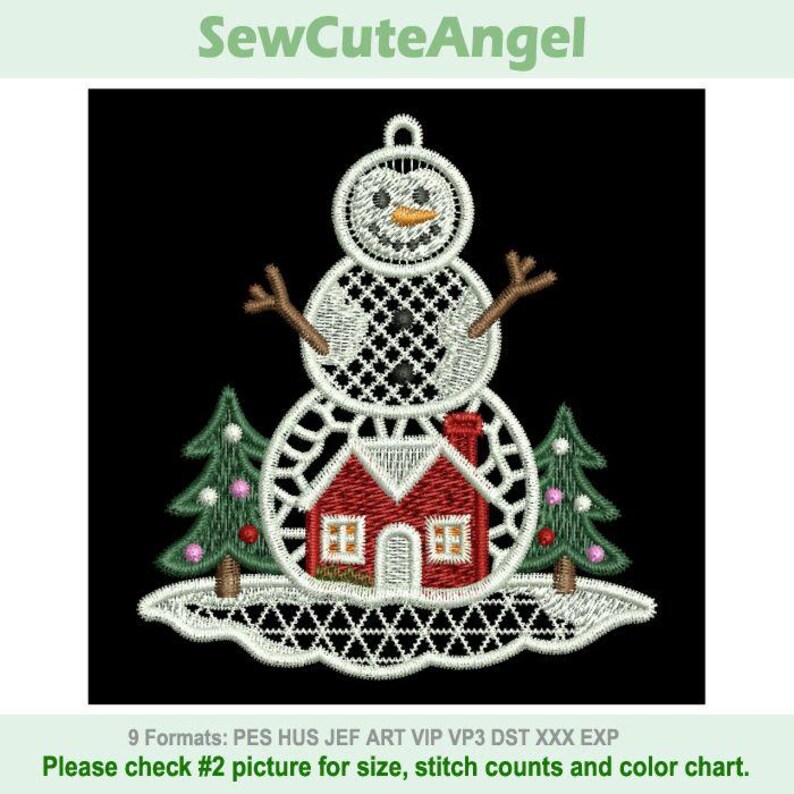 FSL Snowman - Free Standing Lace Machine Embroidery Designs Instant ...