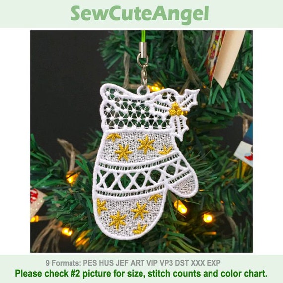 Fsl Christma Mitten FSL Llama Ornament Embroidery Design