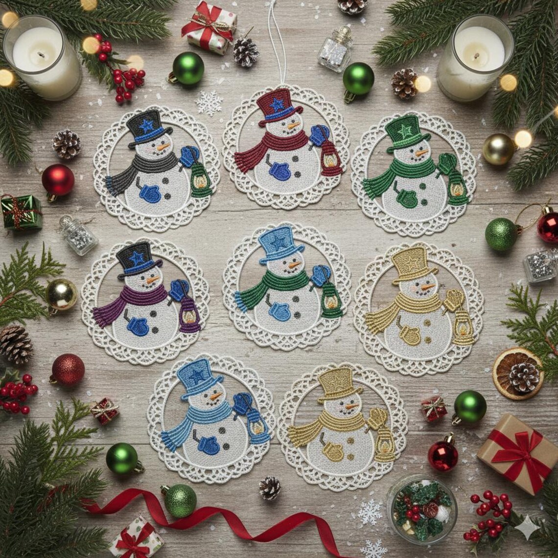 FSL Snowman - Free Standing Lace Machine Embroidery Designs Instant ...