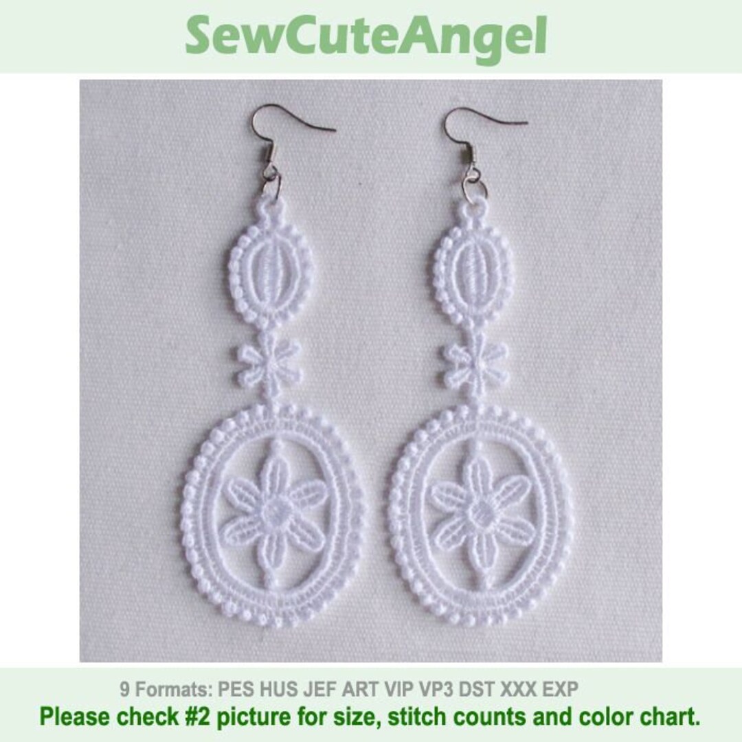 FSL Delicate Earrings - Free Standing Lace Machine Embroidery Designs ...
