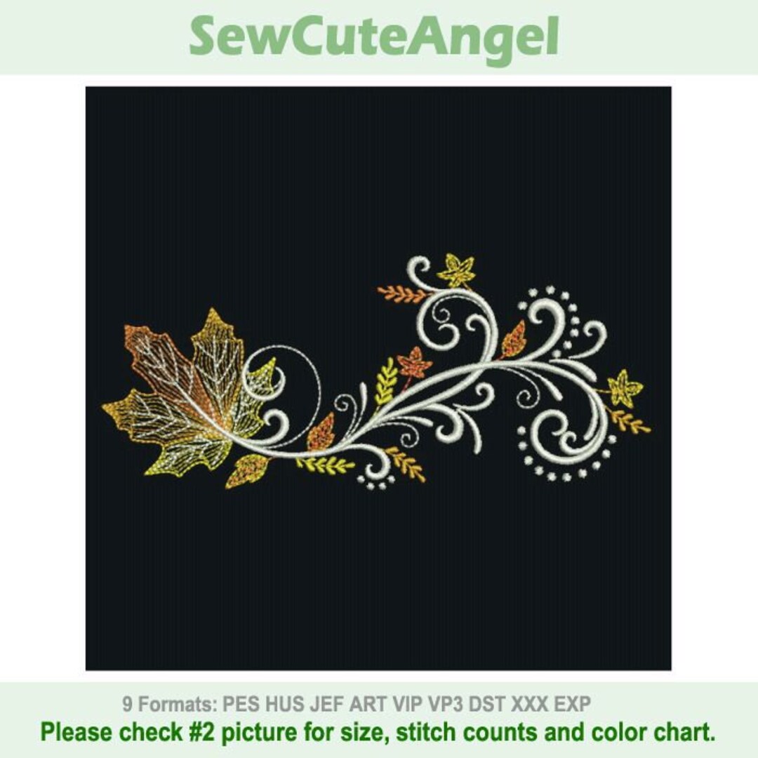 Fall Filigree Maple Leaf - Machine Embroidery Designs Instant Download ...