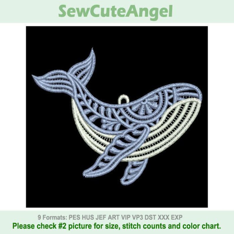FSL Whale - Free Standing Lace Machine Embroidery Designs Instant ...