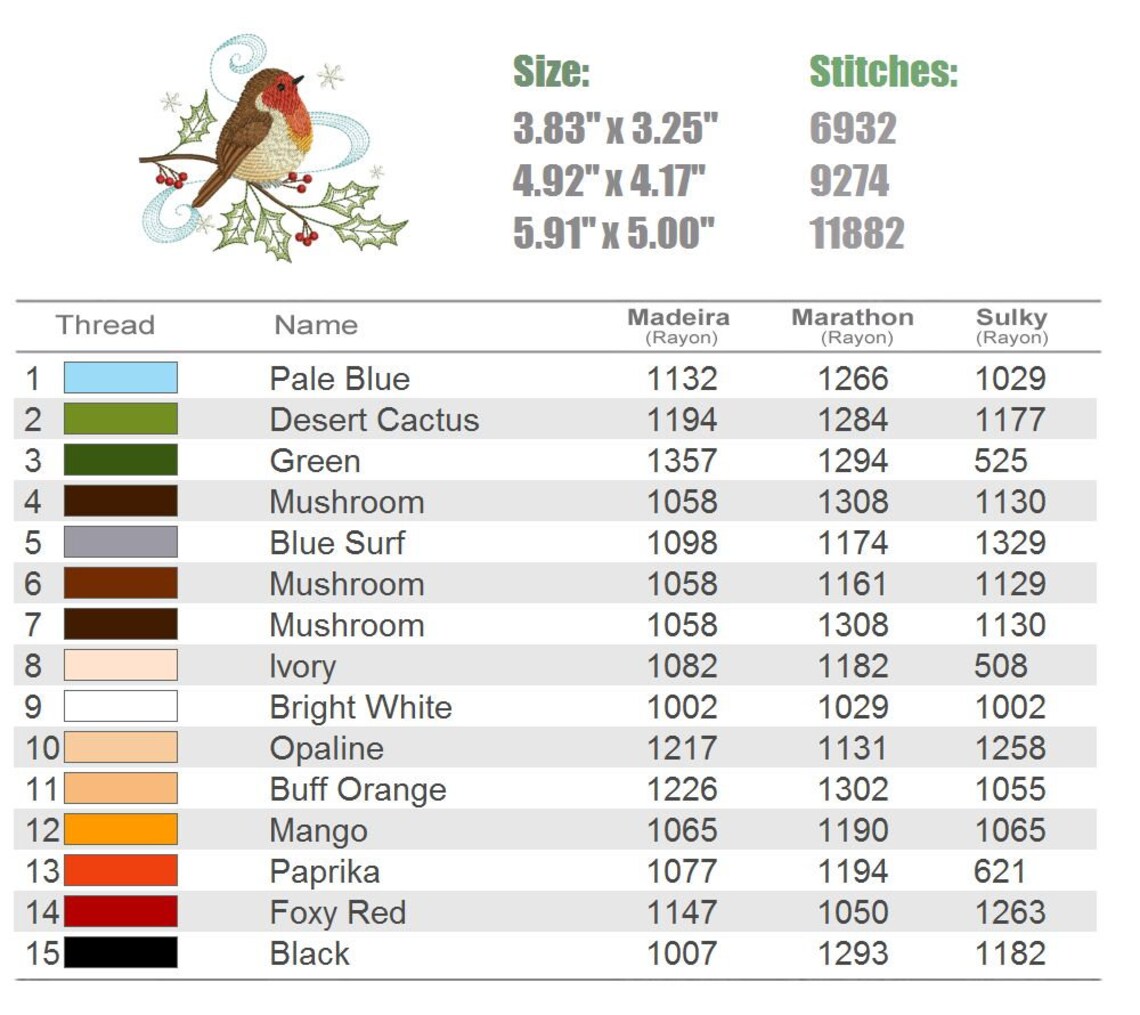 Christmas Robin - Machine Embroidery Designs Instant Download 4x4 5x5 ...