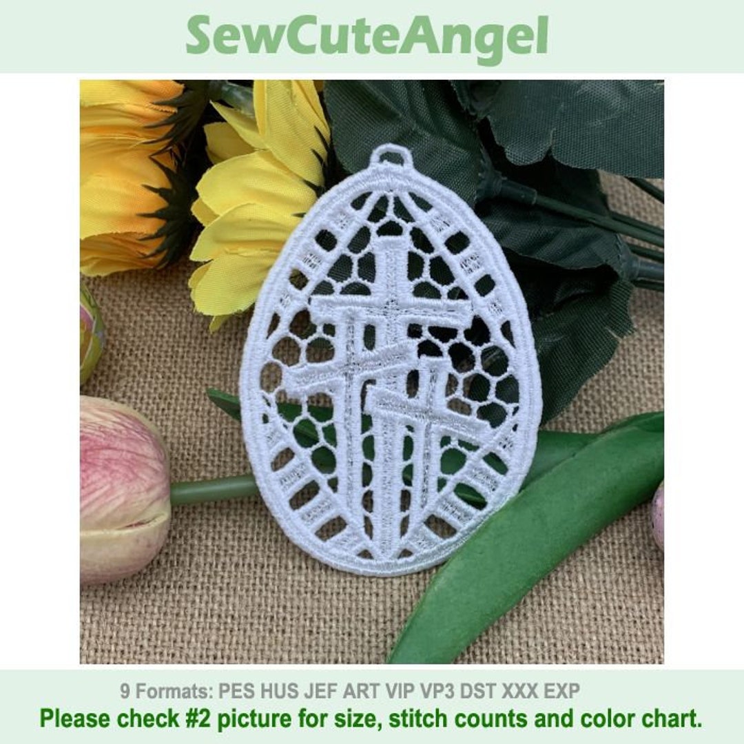 FSL Easter Egg - Free Standing Lace Machine Embroidery Designs Instant Download 4x4 Hoop APE3432 ...