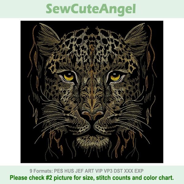Leopard Embroidery Designs - Etsy