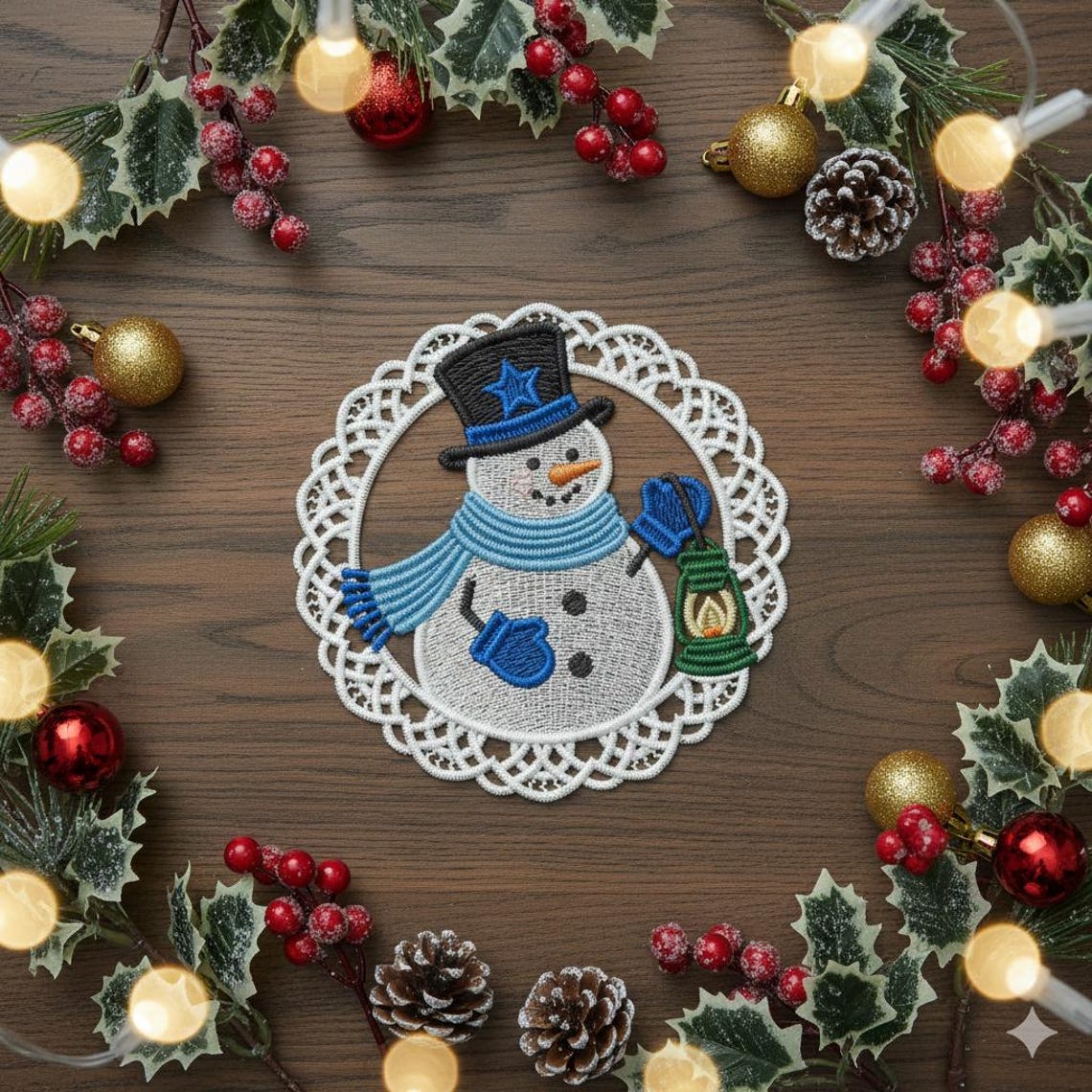 FSL Snowman - Free Standing Lace Machine Embroidery Designs Instant ...