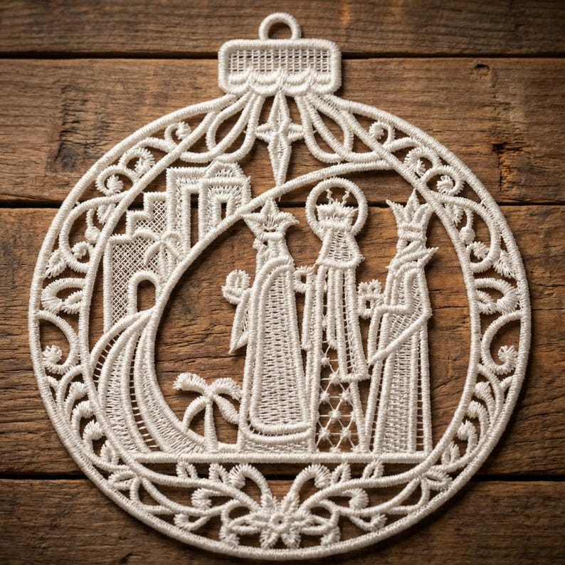 FSL Festive Kings, Christmas Nativity Ornament - Free Standing Lace ...