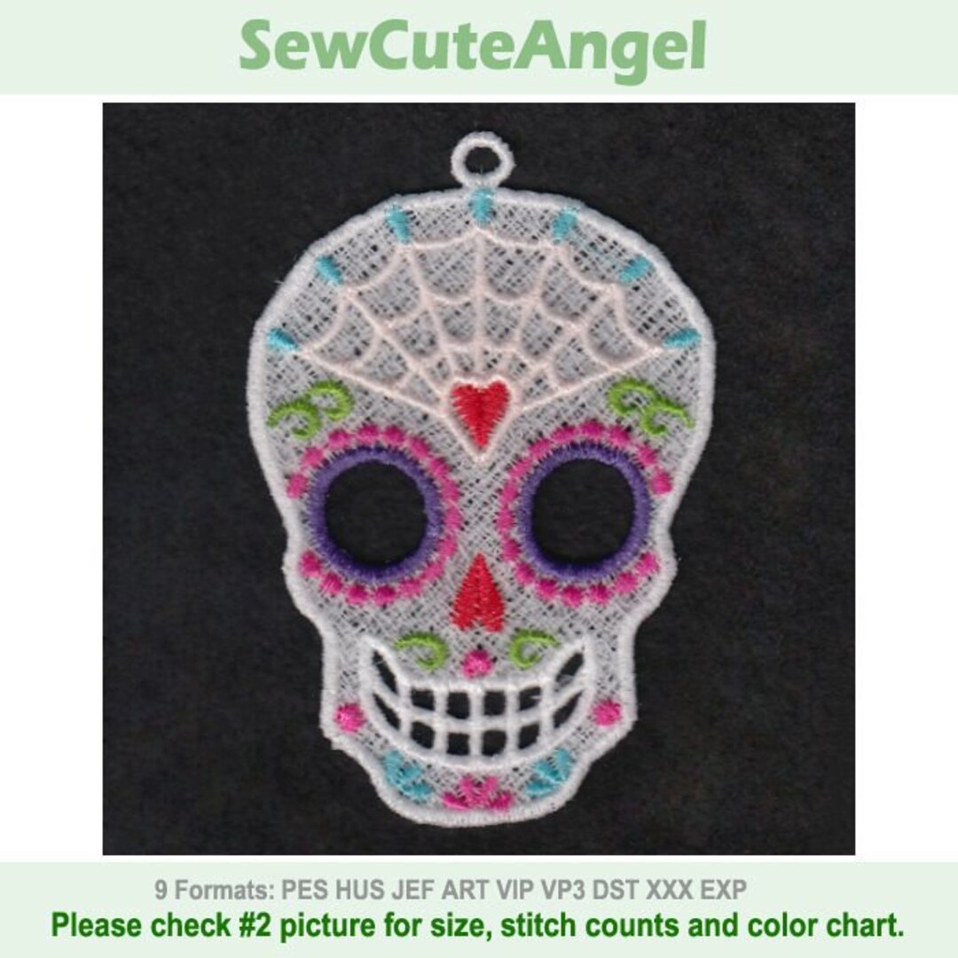 FSL Sugar Skulls - Free Standing Lace Machine Embroidery Designs ...
