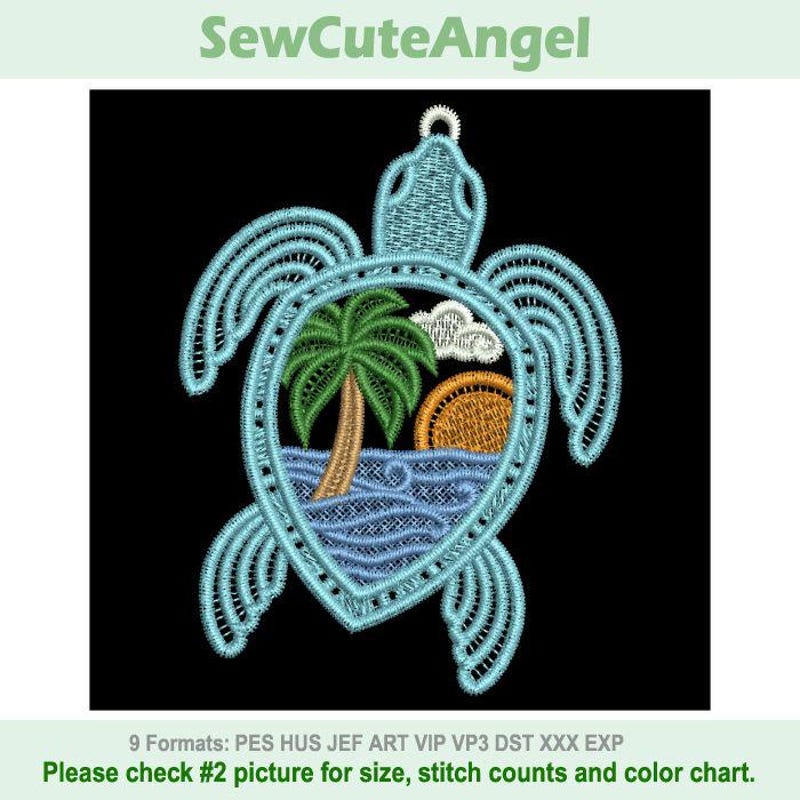 Turtle Embroidery - Etsy
