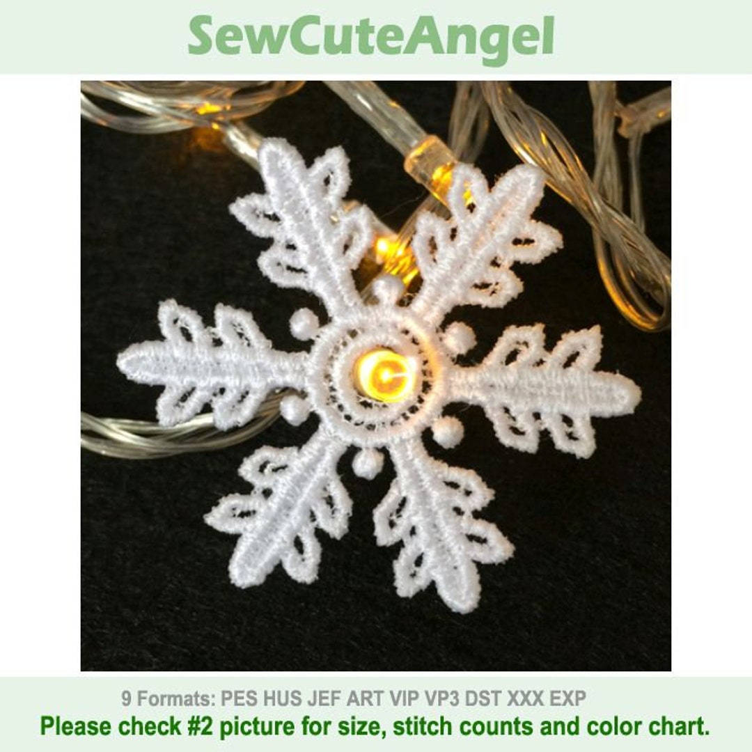 FSL Mini Snowflake Lights - Free Standing Lace Machine Embroidery ...