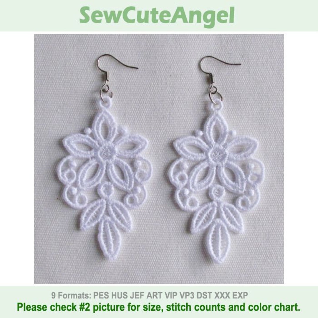 FSL Delicate Earrings - Free Standing Lace Machine Embroidery Designs ...