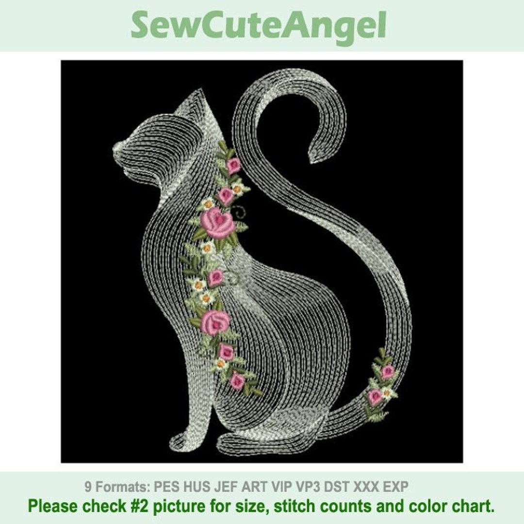 The Beauty of Whitework - Cat - Machine Embroidery Designs Instant ...