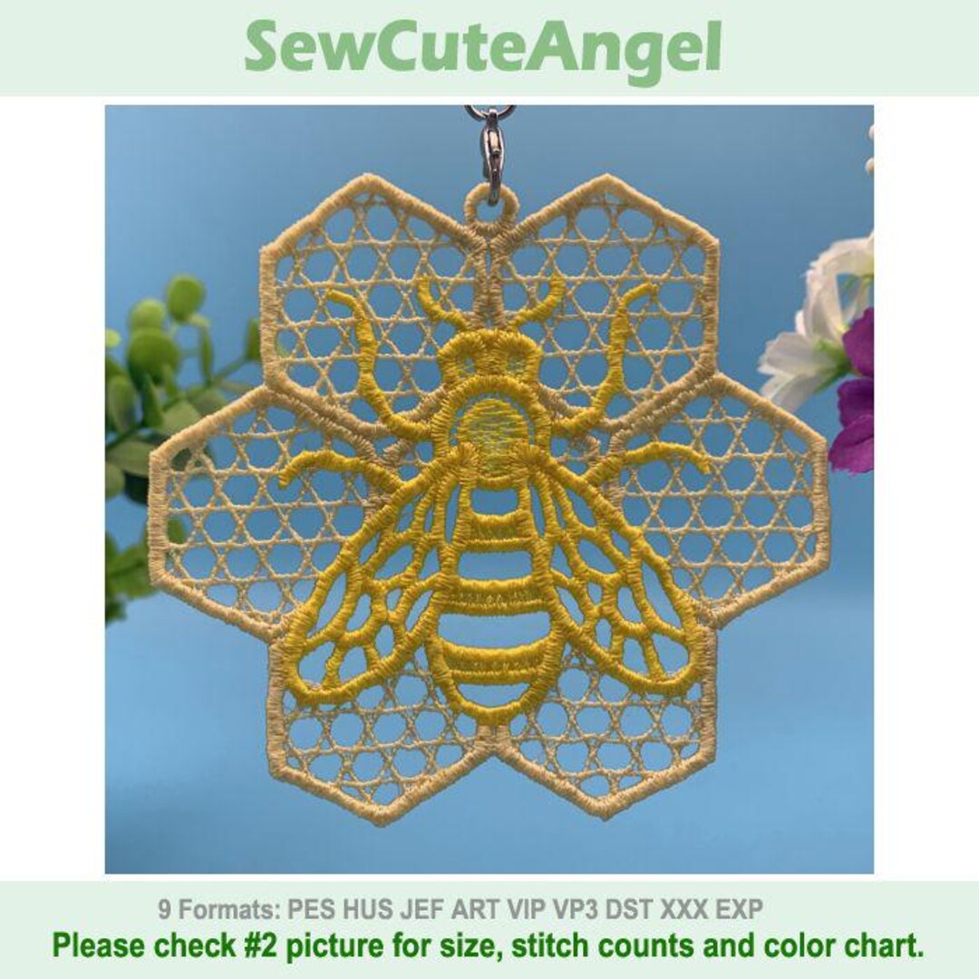 FSL Sunny Buzz, Yellow Harmony, Golden Bee on Lace - Free Standing Lace ...