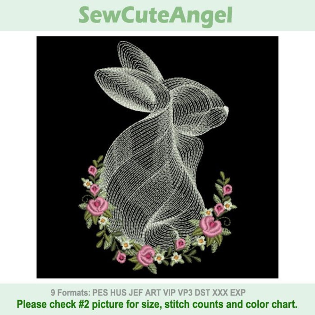 The Beauty of Whitework - Bunny - Machine Embroidery Designs Instant ...