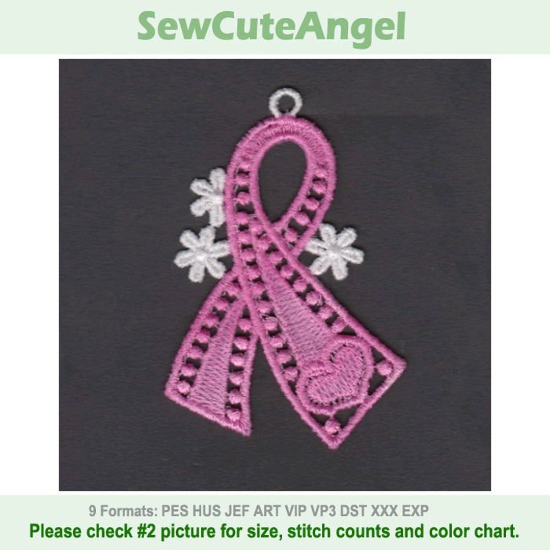 FSL Pink Ribbon - Free Standing Lace Machine Embroidery Designs Instant ...