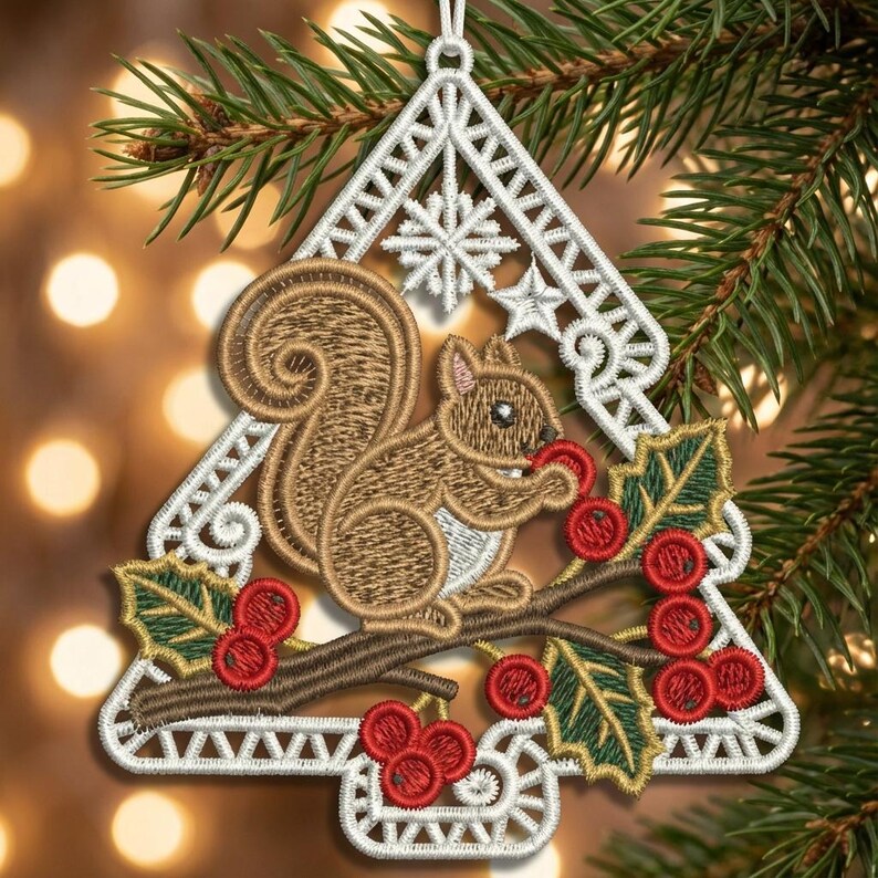 FSL Squirrel, Branch Beauty- Free Standing Lace Machine Embroidery ...