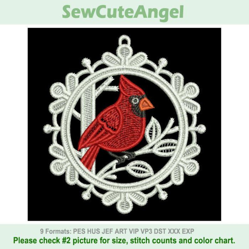 FSL Cardinal, Red Bird Perched, Nature's Beauty - Free Standing Lace ...