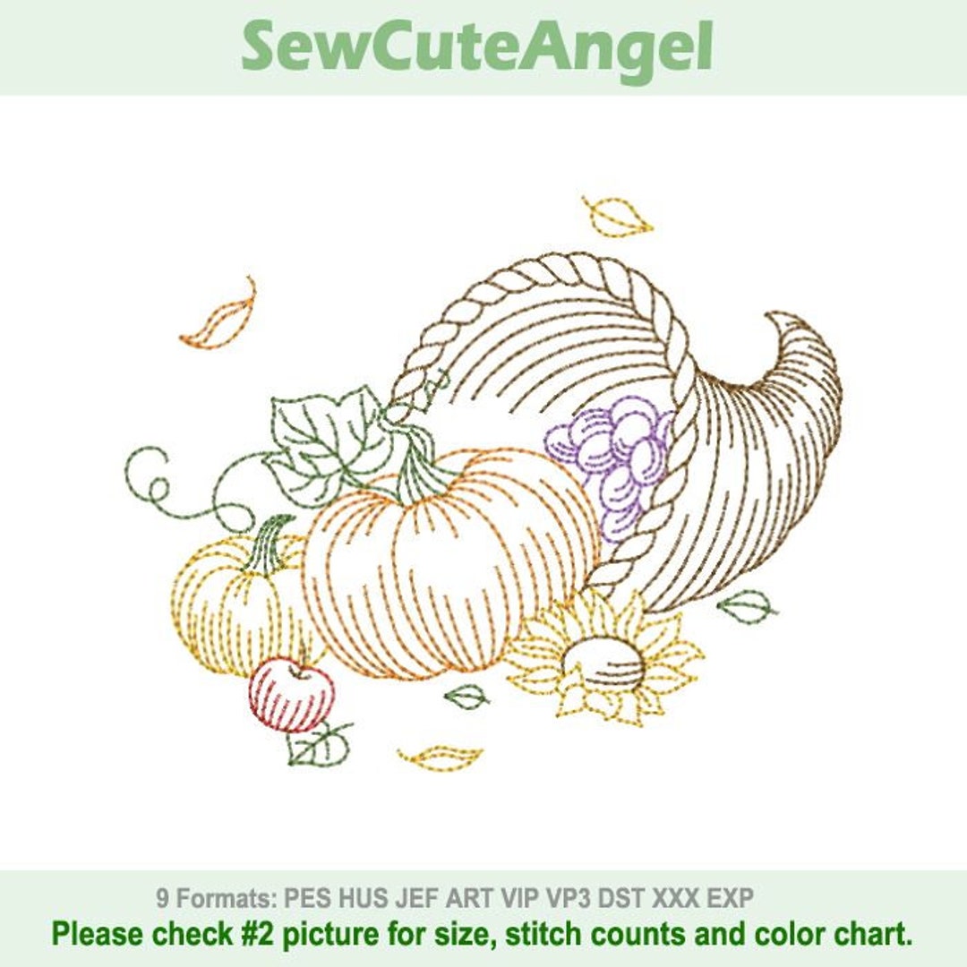 Vintage Thanksgiving Machine Embroidery Designs Instant Download 4x4 ...