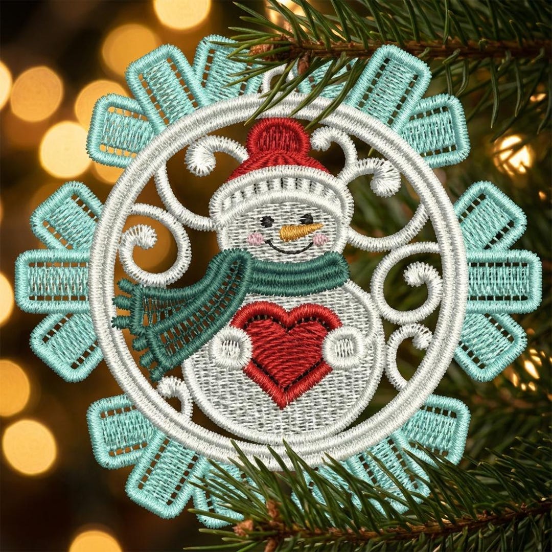 FSL Christmas Snowman, Snowflake, Festive Holiday - Free Standing Lace ...