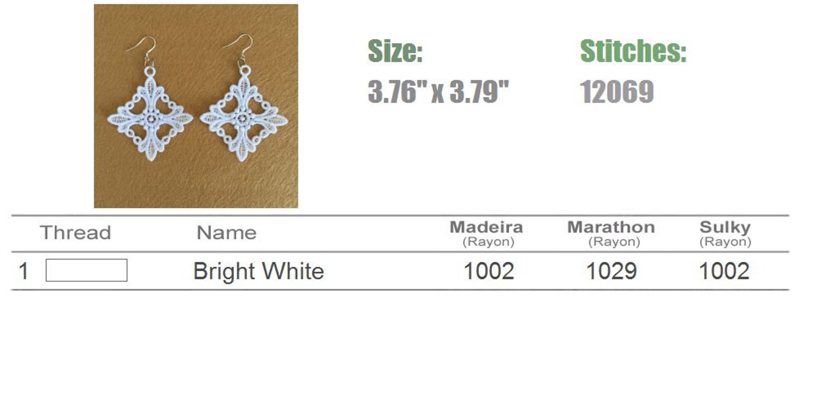 FSL Delicate Earrings - Free Standing Lace Machine Embroidery Designs ...