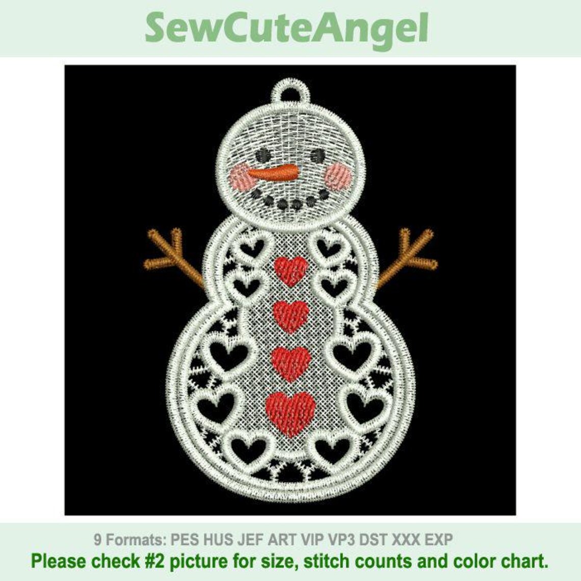 FSL Heartfelt Snowman - Free Standing Lace Machine Embroidery Designs ...