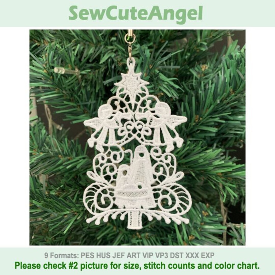 FSL Nativity Ornament - Christmas Tree - Free Standing Lace Machine ...