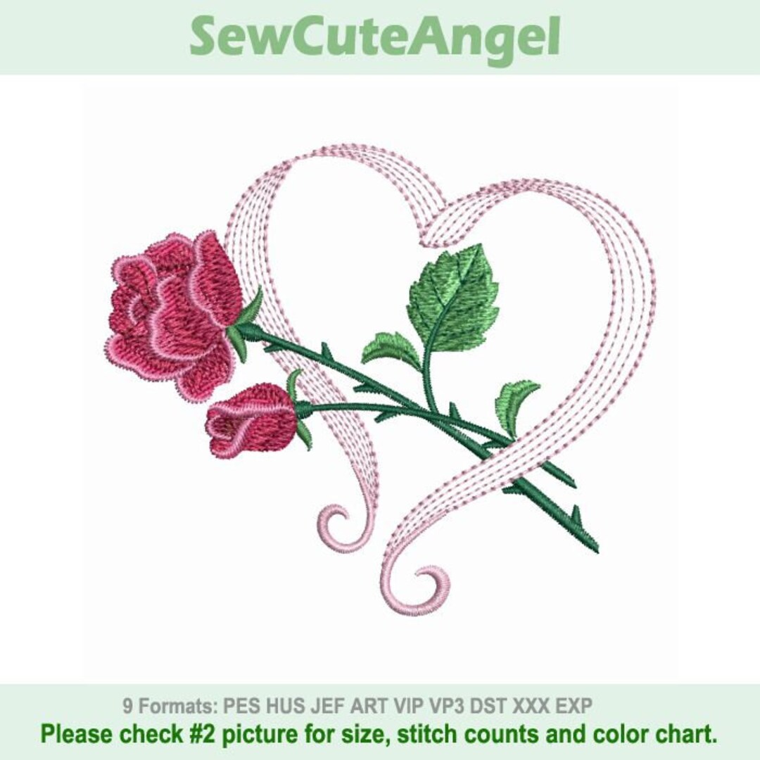 Romantic Roses Machine Embroidery Designs Instant Download 4x4 5x5 Hoop ...
