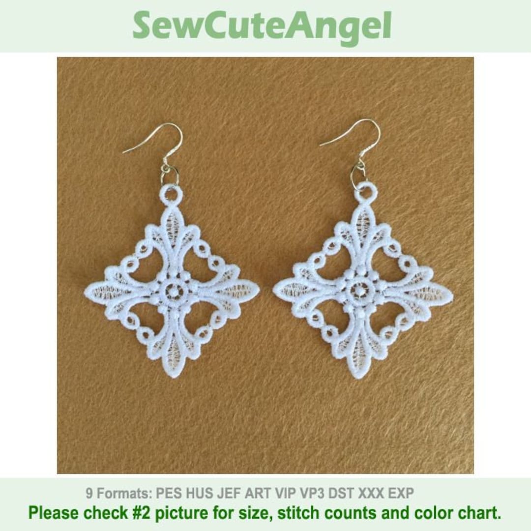 FSL Delicate Earrings - Free Standing Lace Machine Embroidery Designs ...