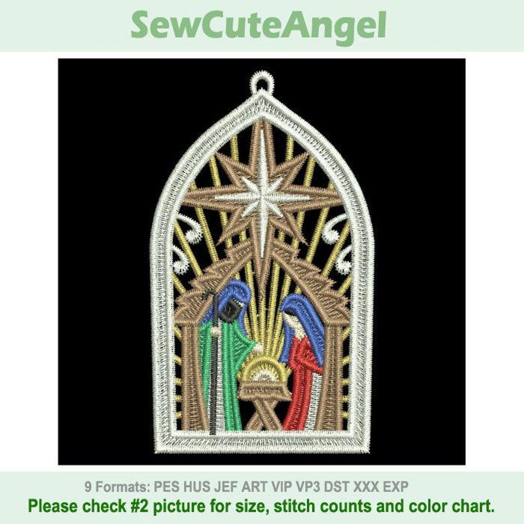 FSL Nativity Scene, Holy Night, Joyful Christmas - Free Standing Lace ...