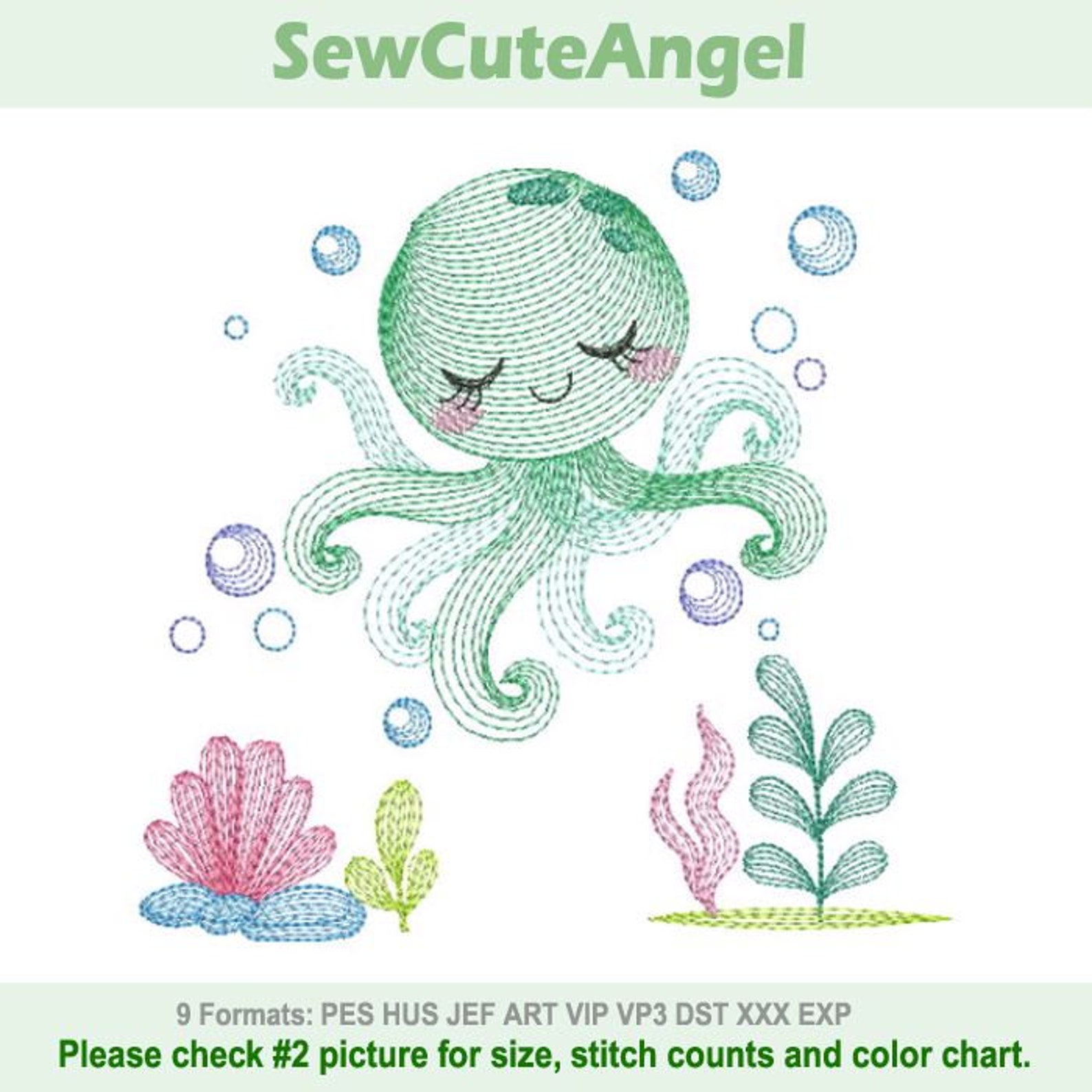 Tropical Friends Octopus - Machine Embroidery Designs Instant Download ...