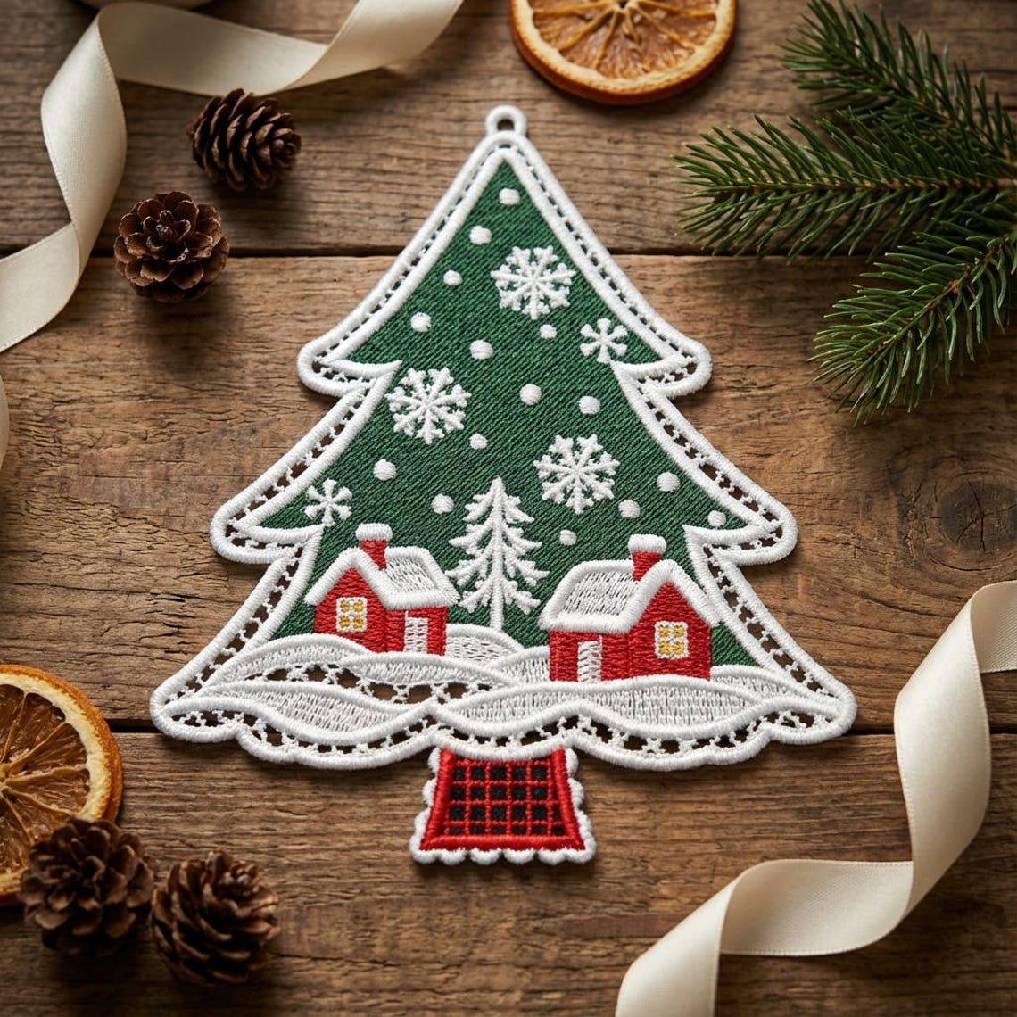 FSL Christmas Tree, Red House, Snowflake, Festive Deco - Free Standing ...