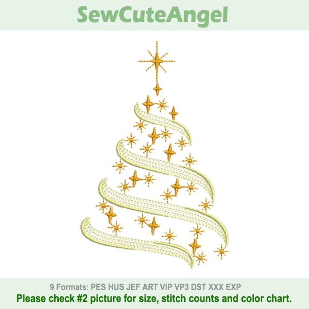 Christmas Tree Machine Embroidery Designs Instant Download 4x4 5x5 6x6 ...